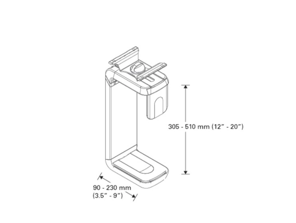 Humanscale Cpu600 Under Desk Cpu Holder In Aluminum Finish